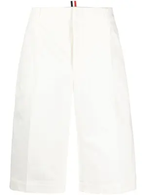 Thom Browne Logo Pull-tab Cotton Shorts