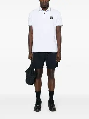 Stone Island Contrast-trim Polo Shirt - White