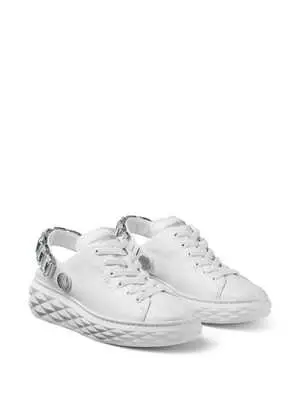 JIMMY CHOO Diamond Maxi Slingback Slippers - White