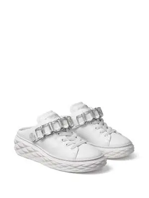 JIMMY CHOO Diamond Maxi Slingback Slippers - White