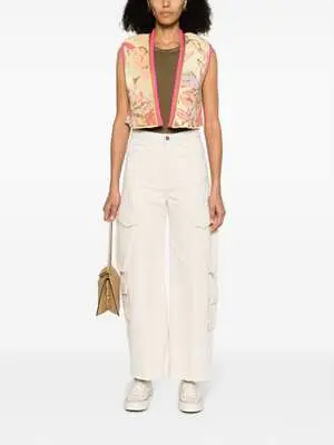 FORTE_FORTE Jacquard-pattern Ribbed-knit Cropped Vest