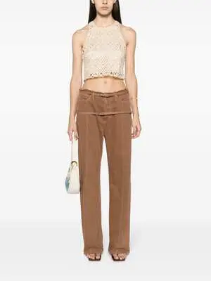 Off-White Crochet-knit Cropped Tank Ntop