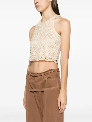 Off-White Crochet-knit Cropped Tank Ntop