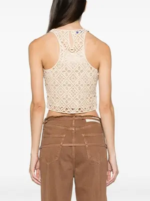 Off-White Crochet-knit Cropped Tank Ntop