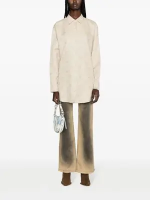 Off-White Logo Jacquard Cotton Blend Overshirt