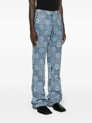 Off-White Logo-print Flared Carpenter Jeans
