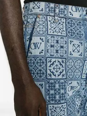 Off-White Logo-print Flared Carpenter Jeans