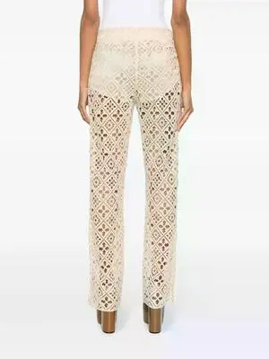 Off-White Cotton-blend Lace Trousers
