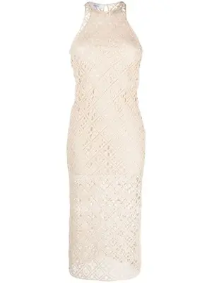 Off-White Arrows Crochet Midi Dress