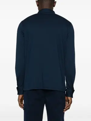 Kiton Long-sleeve Jersey Polo Shirt - Blue