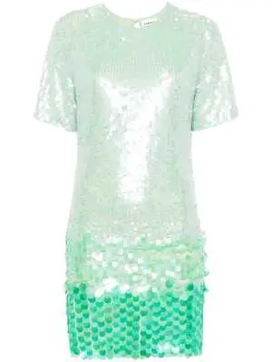 P.a.r.o.s.h Gigi Sequinned Mini Dress - Green