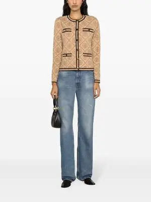Tory Burch Kendra Embossed Wool Cardigan