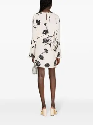 TWINSET Floral-print Belted Minidress - Neutrals