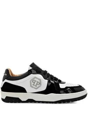 Philipp Plein Panelled Leather Sneakers - Black