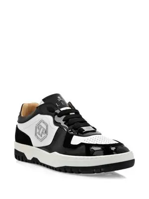Philipp Plein Panelled Leather Sneakers - Black