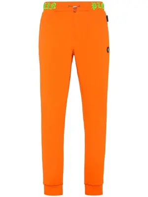 Philipp Plein Skull And Bones Logo-waistband Track Pants - Orange