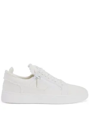 GIUSEPPE ZANOTTI Gz94 Leather Double-zip Low-top Sneakers - White