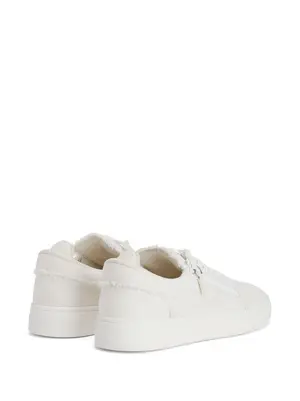 GIUSEPPE ZANOTTI Gz94 Leather Double-zip Low-top Sneakers - White