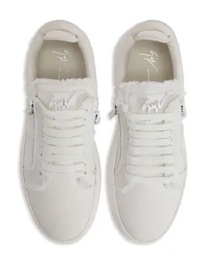 GIUSEPPE ZANOTTI Gz94 Leather Double-zip Low-top Sneakers - White