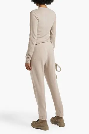 Brunello Cucinelli Cashmere And Suede Tapered Pants