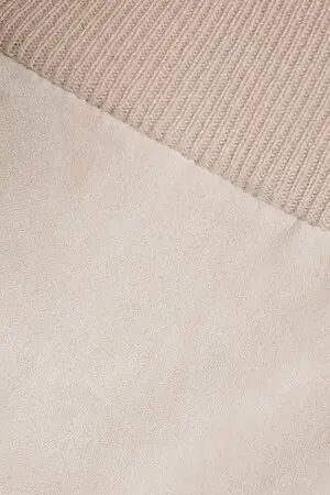 Brunello Cucinelli Cashmere And Suede Tapered Pants