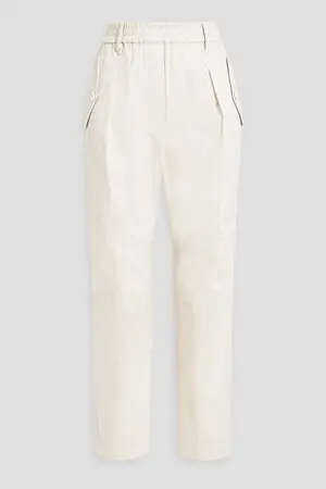 Brunello Cucinelli Pleated Tapered Cotton-blend Twill Pants