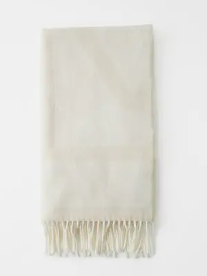 TOTEME Monogram-jacquard Wool Scarf - Ivory