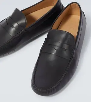 TOD'S Gommino Leather Driving Loafers - Black