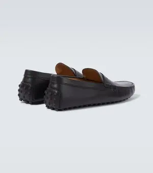 TOD'S Gommino Leather Driving Loafers - Black