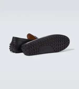 TOD'S Gommino Leather Driving Loafers - Black