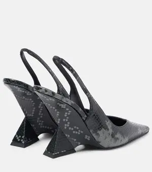 Attico Cheope 105 Leather Slingback Pumps - Black