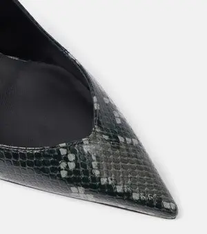 Attico Cheope 105 Leather Slingback Pumps - Black