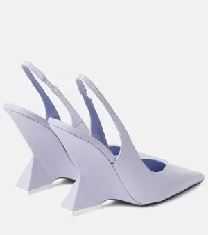 Attico Cheope 105 Leather Slingback Pumps - Purple