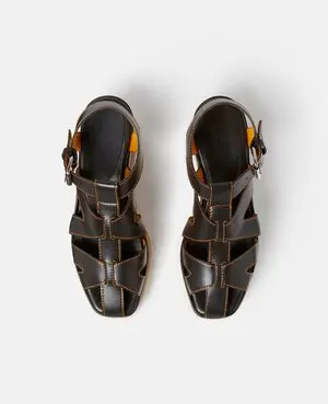 Stella McCartney Elyse Veuve Clicquot Platform Sandals - Chocolate