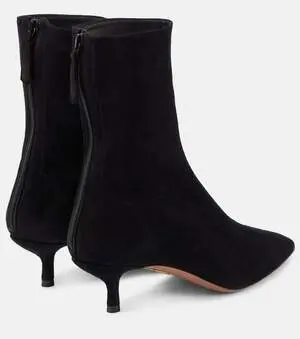 AQUAZZURA Montmartre 50 Suede Ankle Boots - Black