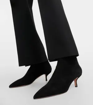 AQUAZZURA Montmartre 50 Suede Ankle Boots - Black