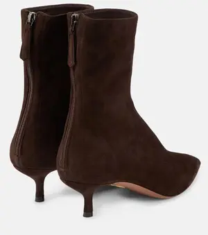 AQUAZZURA Montmartre 50 Suede Ankle Boots - Brown