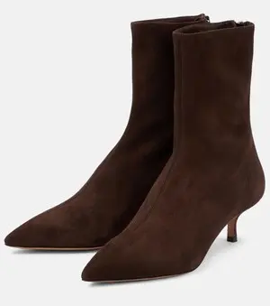 AQUAZZURA Montmartre 50 Suede Ankle Boots - Brown