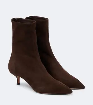AQUAZZURA Suede Ankle Boots - Brown