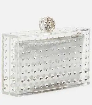 AQUAZZURA Tequila Crystal-embellished Clutch - Silver