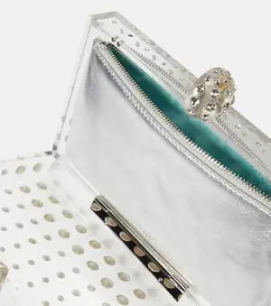 AQUAZZURA Tequila Crystal-embellished Clutch - Silver