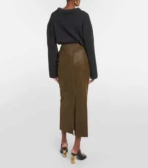 Stouls Beth Leather Midi Skirt