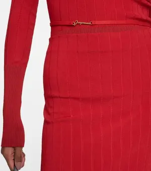 Jacquemus La Jupe Pralu Knitted Midi Skirt - Red