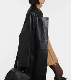 Khaite Minnie Oversized Leather Trench Coat