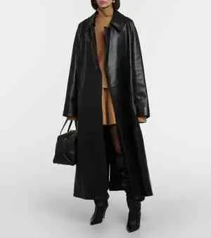 Khaite Minnie Oversized Leather Trench Coat