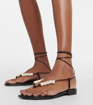 Magda Butrym Faux Pearl Leather Sandals
