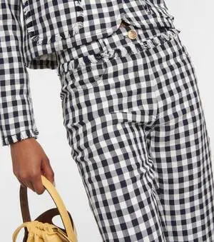Etro Gingham Flared Pants - Black