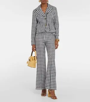 Etro Gingham Flared Pants - Black