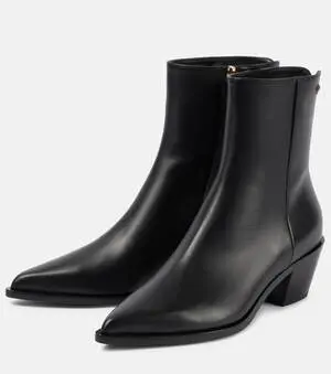 GIANVITO ROSSI Kinney Leather Ankle Boots - Black