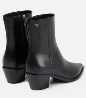 GIANVITO ROSSI Kinney Leather Ankle Boots - Black